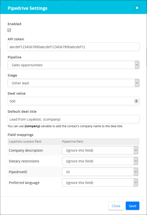 Setting up Pipedrive integration - Knowledge base
